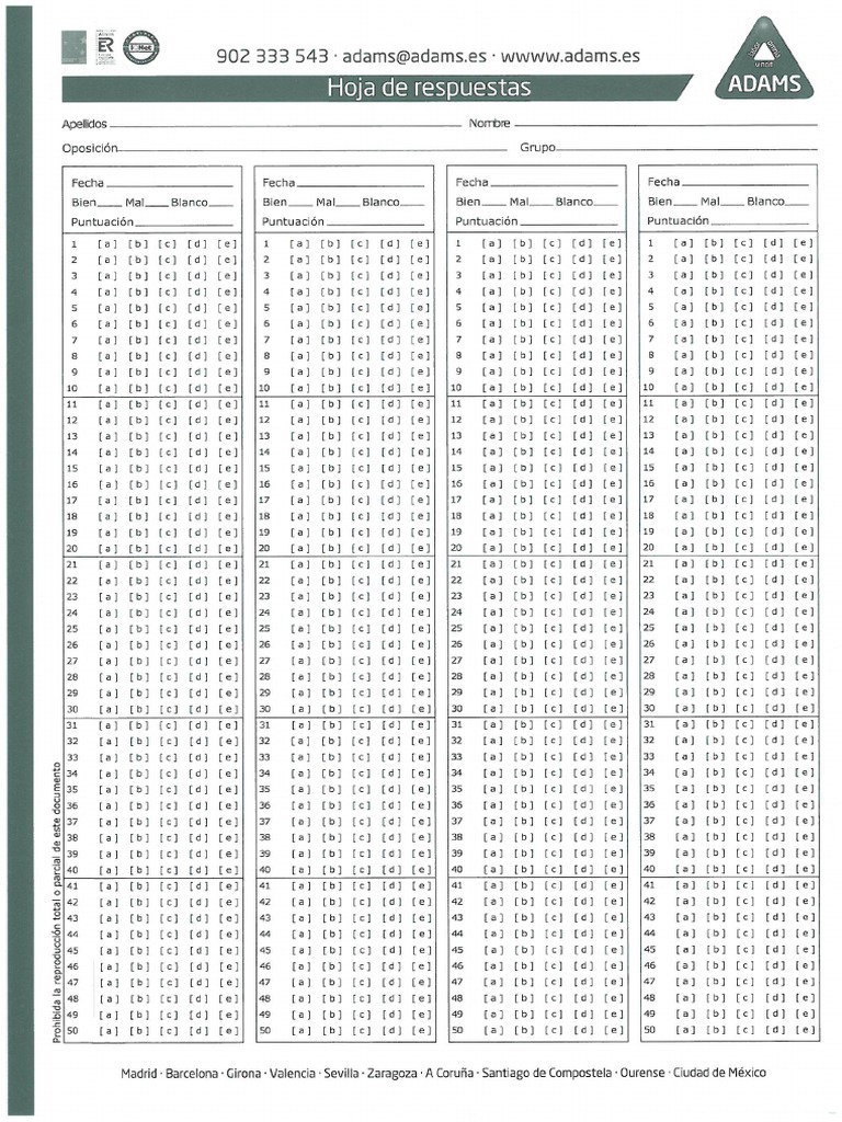 Hoja Respuestas | PDF