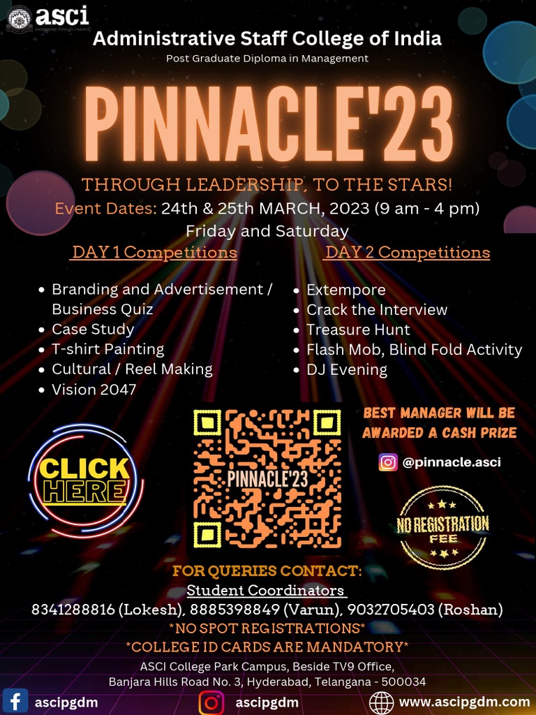 PINNACLE'23 - ASCI (Banjara - Hills) | PDF