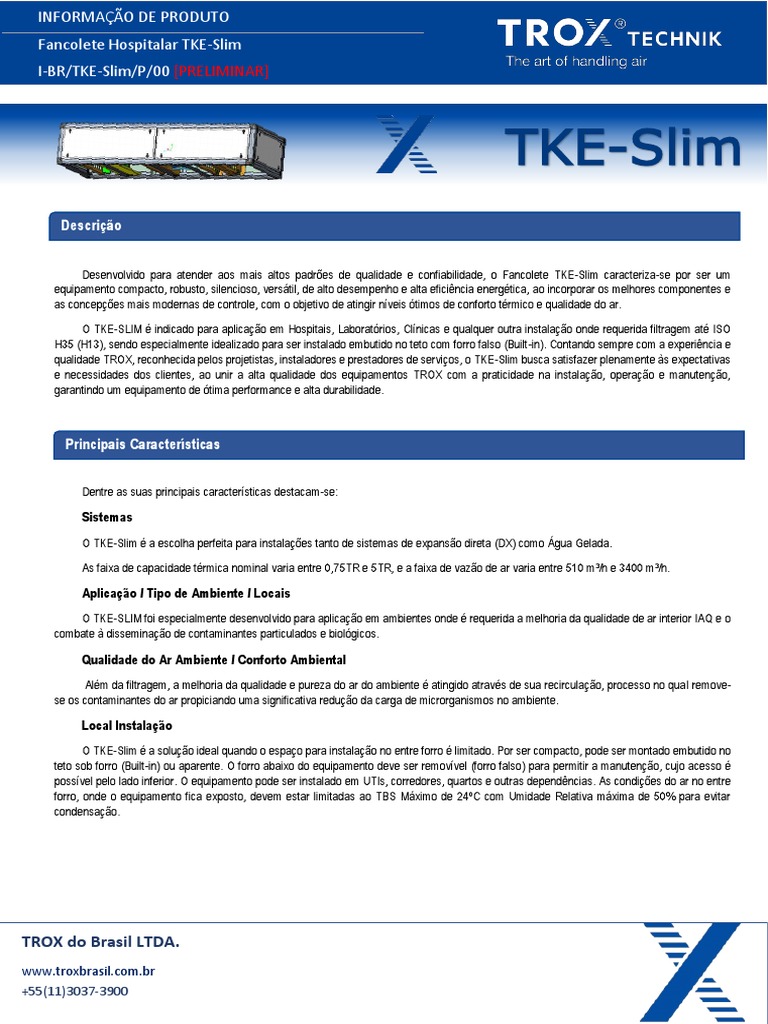 I BR Tke Slim P 00 Preliminar | PDF | Qualidade (negócios) | Refrigeração
