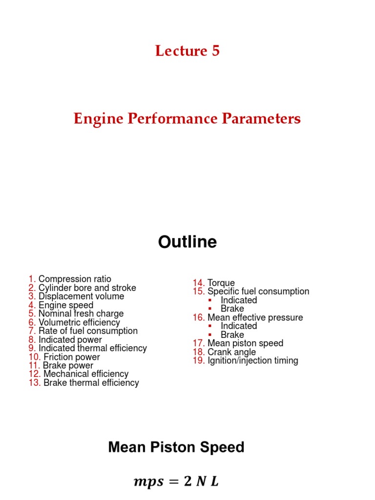 Lecture 6 Engine Performance Parameters 2 | PDF | Engines | Internal ...