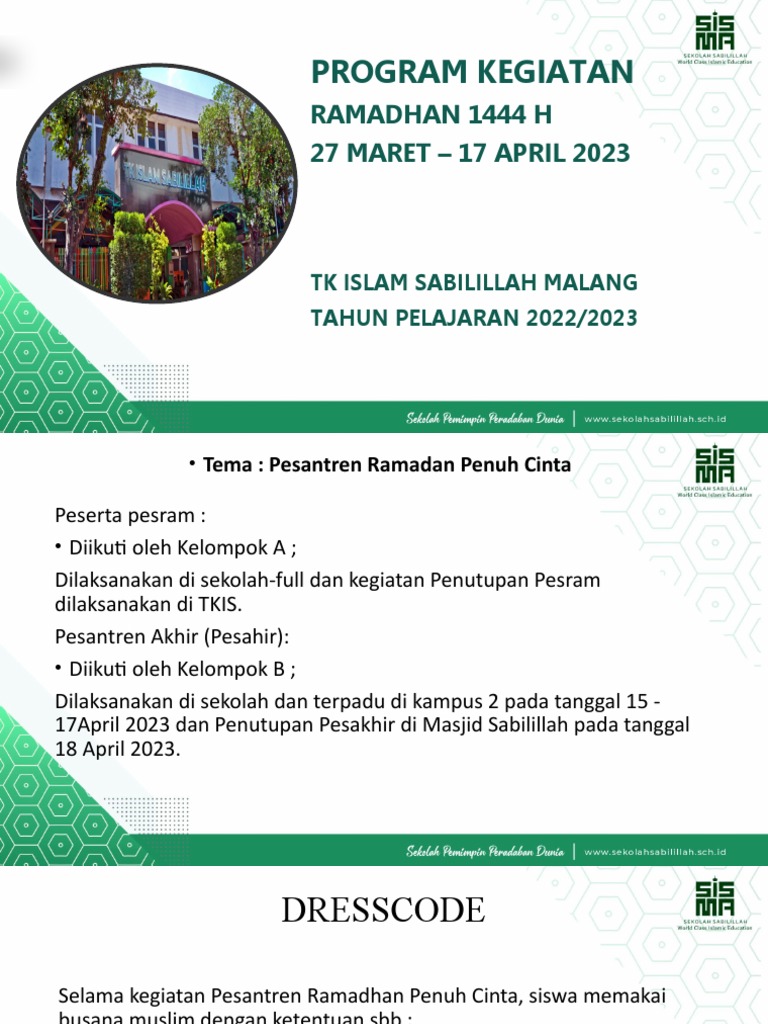 Kegiatan Ramadhan di TK Islam Sabilillah | PDF
