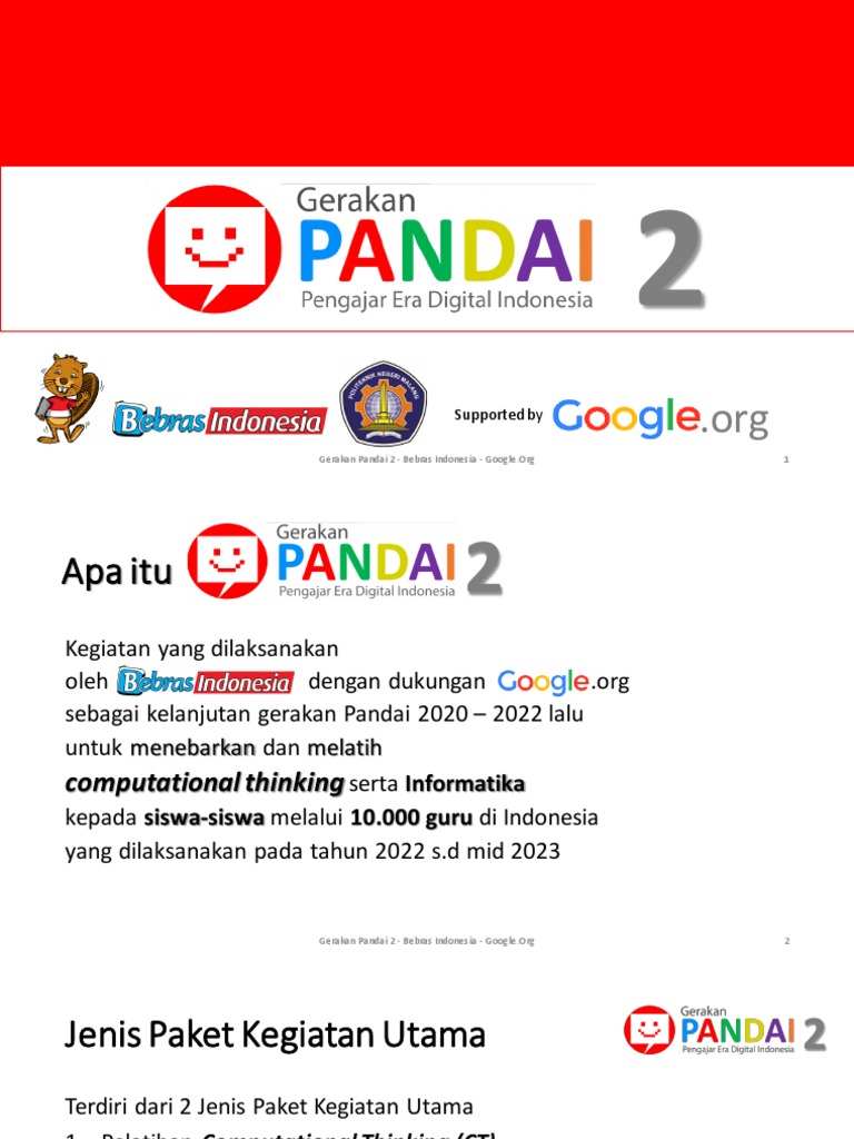 Gerakan PANDAI 2 For Present PDF | PDF | Karier & Perkembangan | Komputer