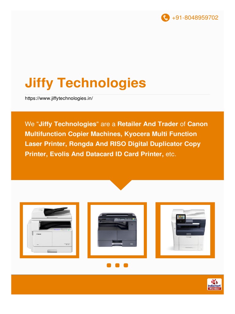 Jiffy Technologies PDF | PDF | Printer (Computing) | Photocopier