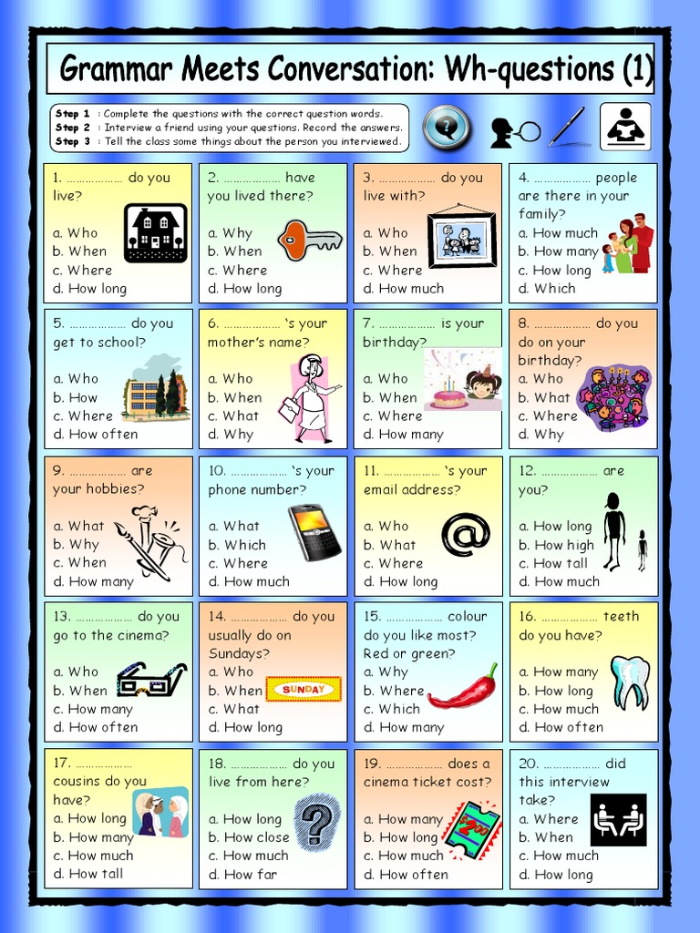 WH Questions Interview Worksheet | PDF | Language Arts & Discipline