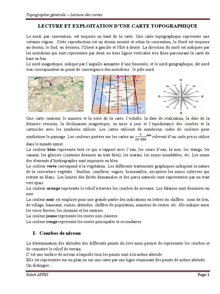 Chap2-Lecture Des Cartes Et Plans | PDF | Topographie | Boussole
