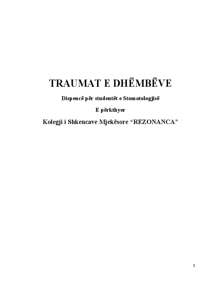 Traumat Dentale-Libri | PDF