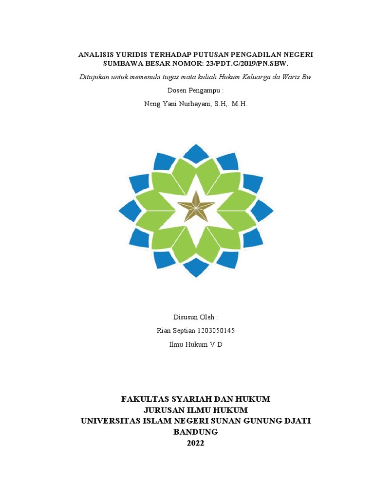Analisis Yuridis Terhadap Putusan Pengadilan Negeri Sumbawa Besar Nomor | PDF | Politik