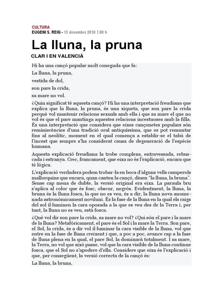La Lluna La Pruna | PDF