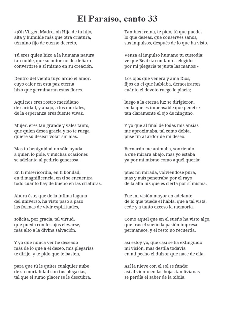 El Paraíso, Canto 33 | PDF