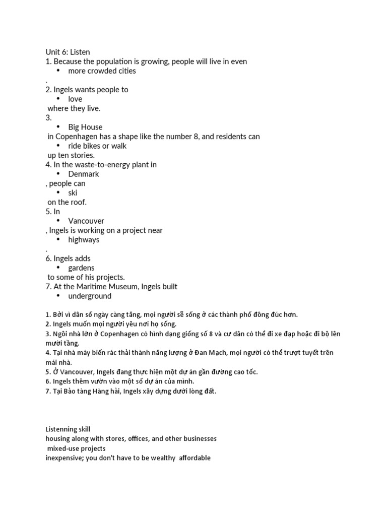 Unit 6 Speaking-Listening | PDF