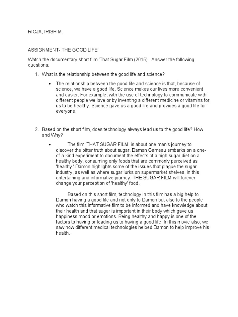 The Relationship Between Science, Technology, Health and the Good Life ...