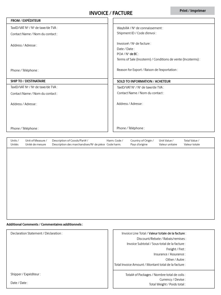 Modèle de facture de transport marchandises | PDF | Transport de ...