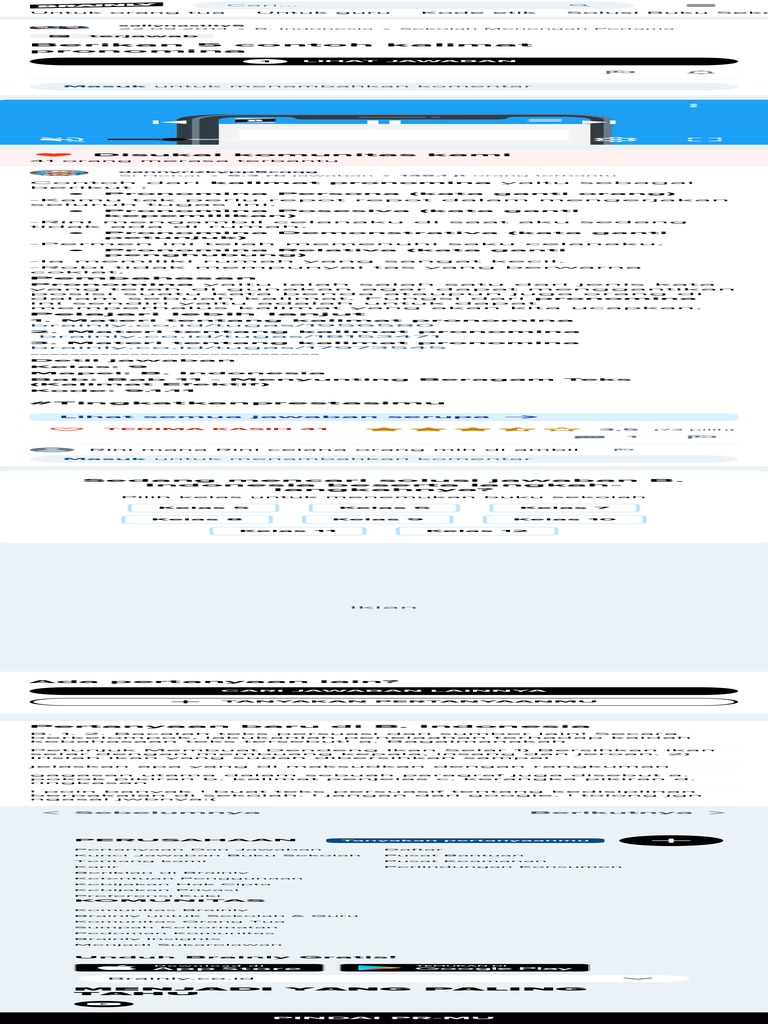 Berikan 5 Contoh Kalimat Pronomina - Brainly - Co.id PDF | PDF