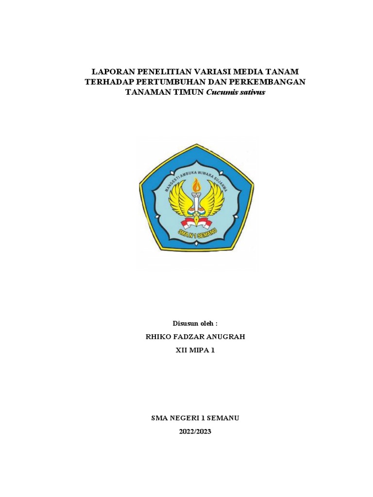 Pengaruh Variasi Media Tanam Terhadap Pertumbuhan Dan Perkembangan ...