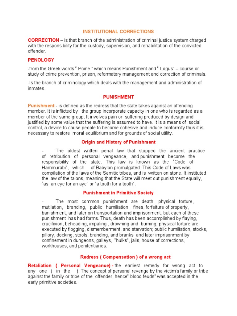 Ca 1 Handouts | PDF | Prison | Punishments