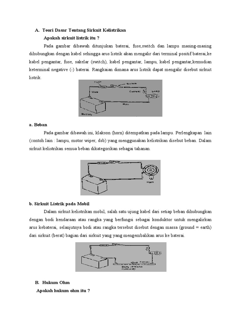 Teori Dasar Tentang Sirkuit Kelistrikan | PDF Teori Dasar Tentang Sirkuit Kelistrikan | PDF