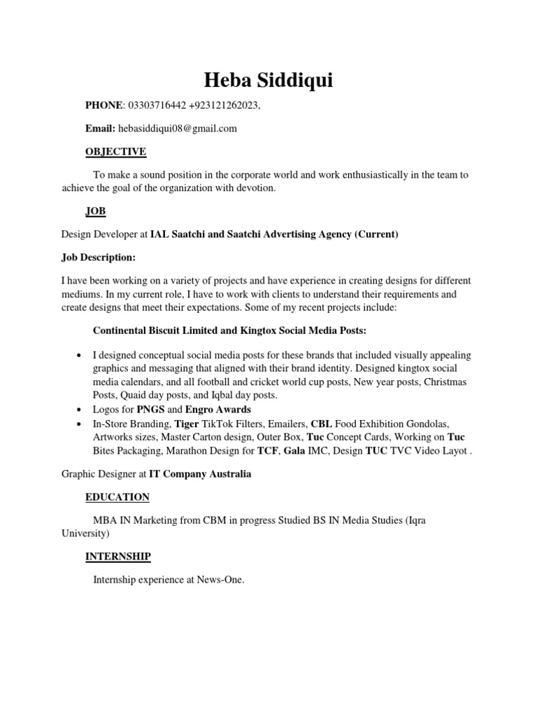 Heba's Resume | Download Free PDF | Brand | Communication