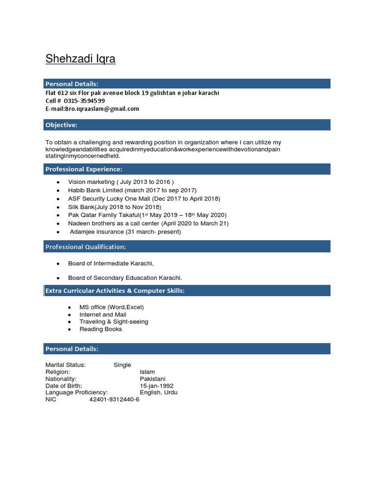 CV Iqra-1.pdf | PDF