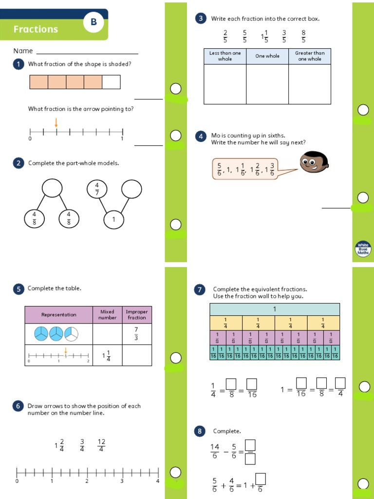 End of Unit Assessment - Fractions B | PDF | Mathematics | Arithmetic