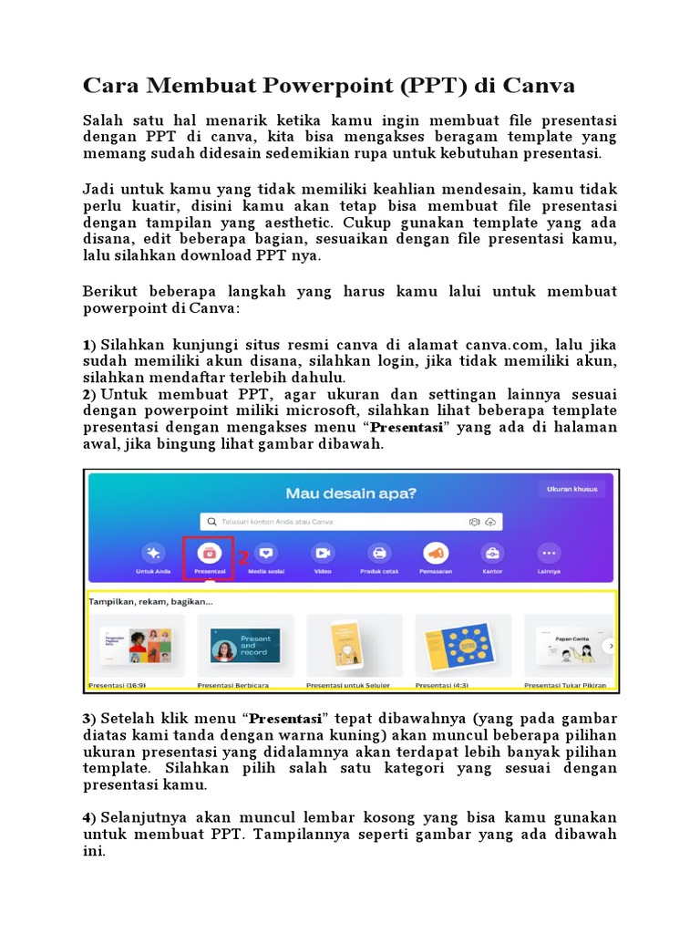 Cara Membuat Powerpoint Dengan Canva | PDF | Komputer
