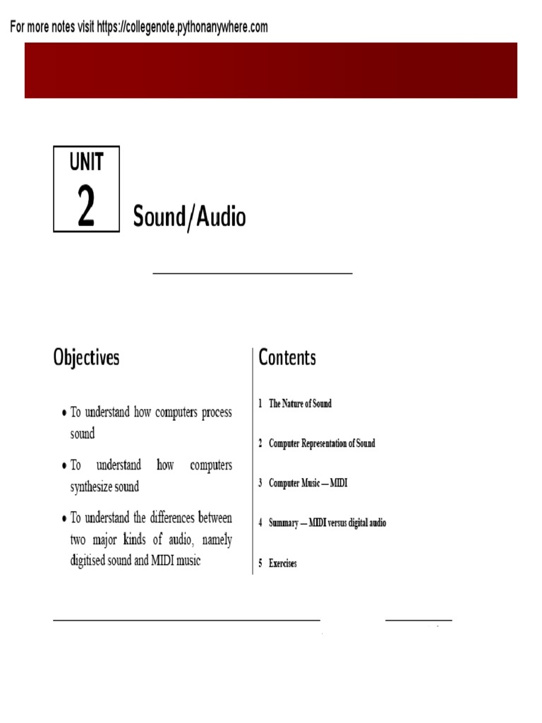 2 Sound and Audio System | PDF