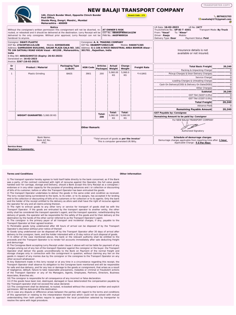 LR 2477 | PDF | Receipt | Value Added Tax