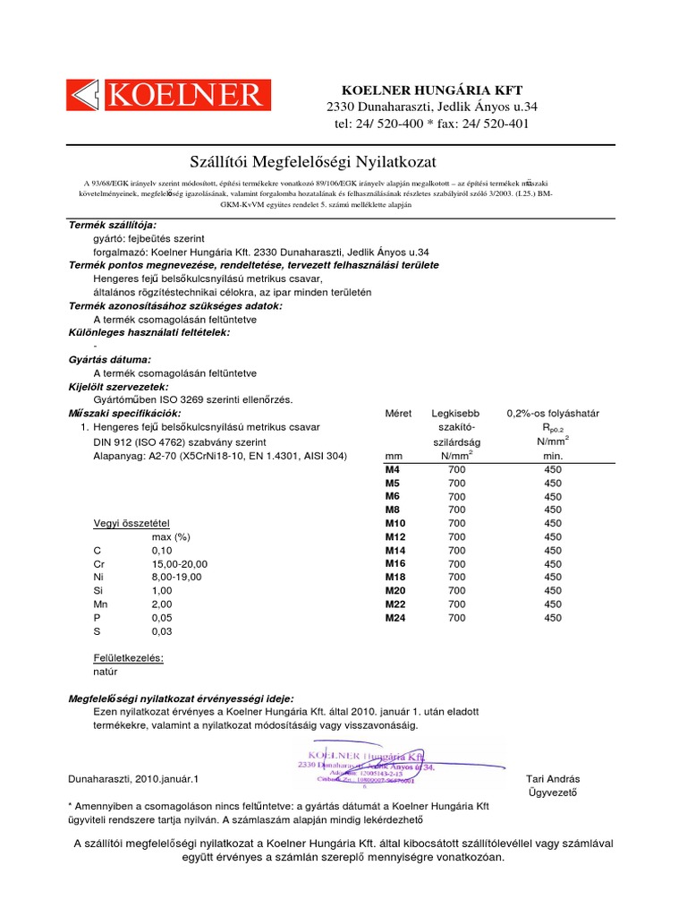 Din 912 Bkny A2 | PDF
