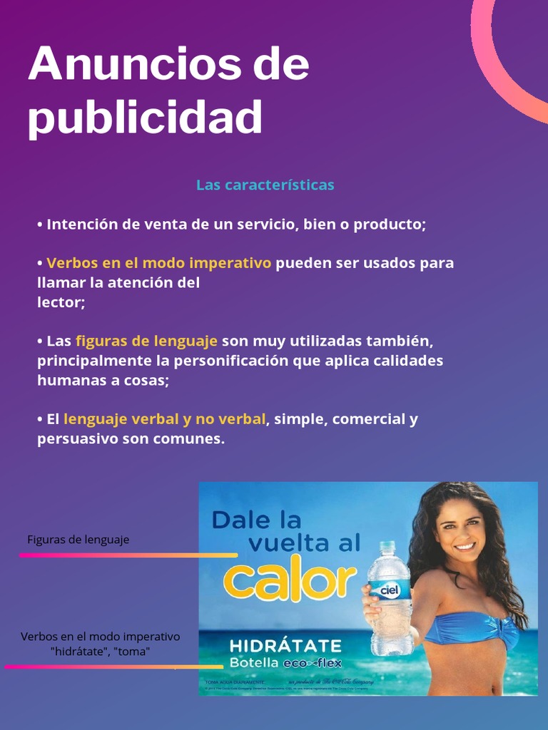 Anuncios de Publicidad: Las Características | PDF
