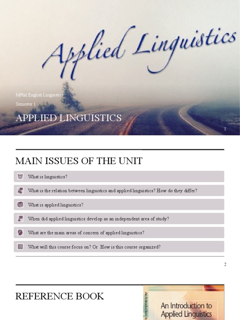 Overview of Applied Linguistics | PDF | Linguistics | Applied Linguistics
