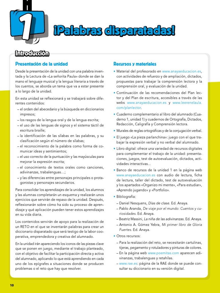 Lengua 3º Anaya Tema 1 - Libro Profesor | PDF | Diccionario | Alfabeto