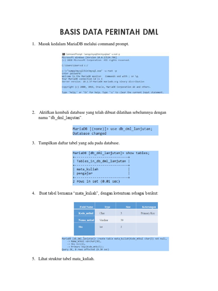Basis Data Perintah DML | PDF | Komputer