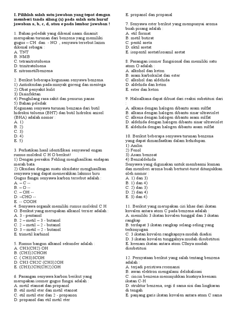 Kimia Pat Kelas 12 Genap | PDF | Sains & Matematika
