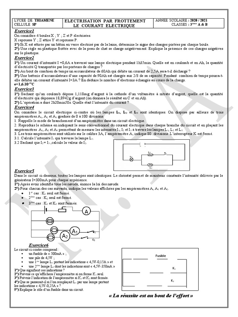 Électrisation Par Frottement-Le Courant Électrique | PDF | Courant ...