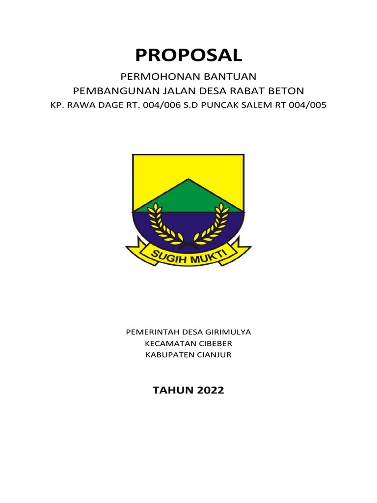 Proposal Rabat Beton Jalan Desa Desa Girimulya | PDF