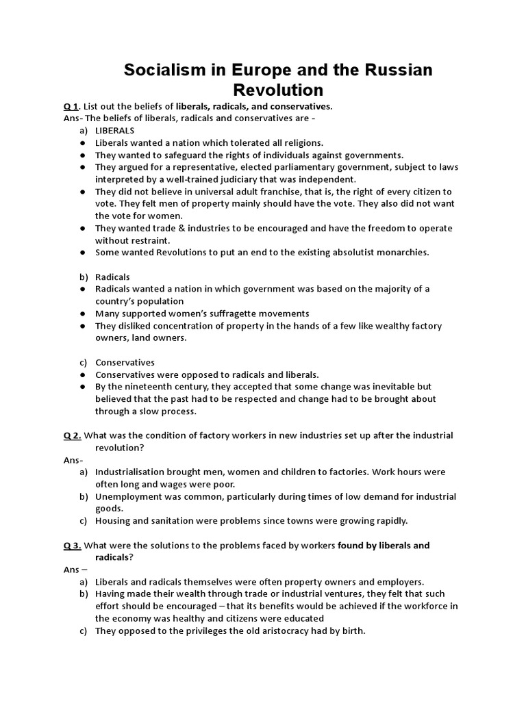 Socialism in Russia and The Russian Revolution | PDF | Socialism ...