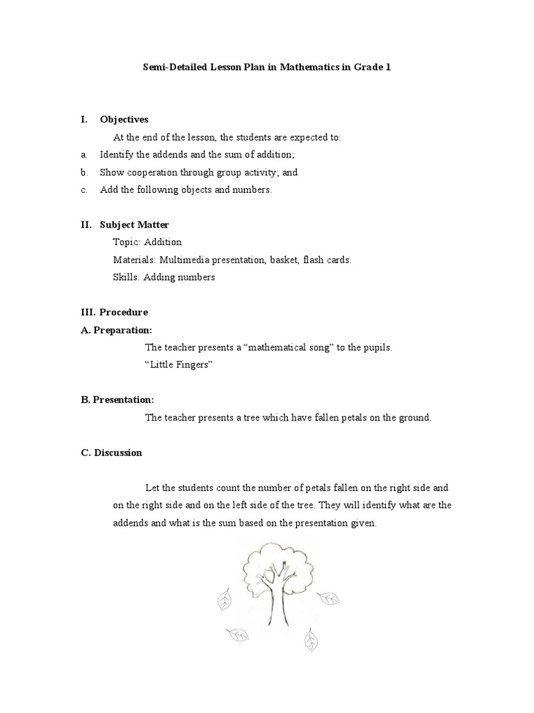 Grade 1 Math Lesson on Addition | PDF
