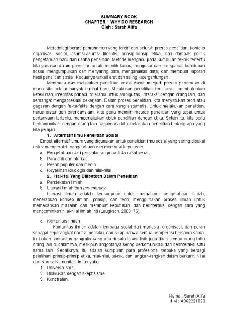 Summary CH 1 Neuman | PDF