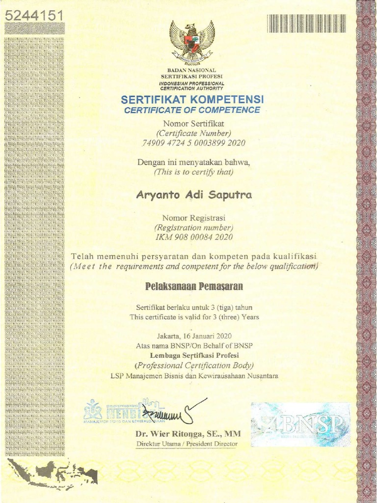 Sertifikat PDF | PDF