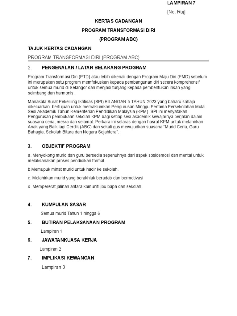 Contoh Kertas Kerja | PDF