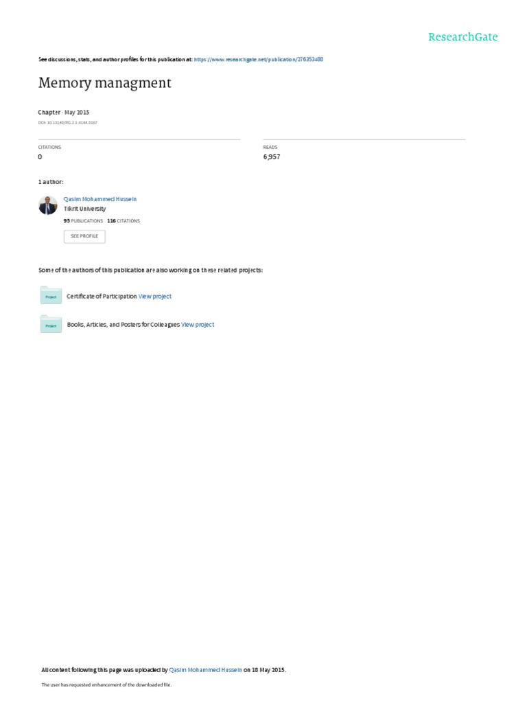 Memorymanagement PDF | PDF | Computing | Software Engineering