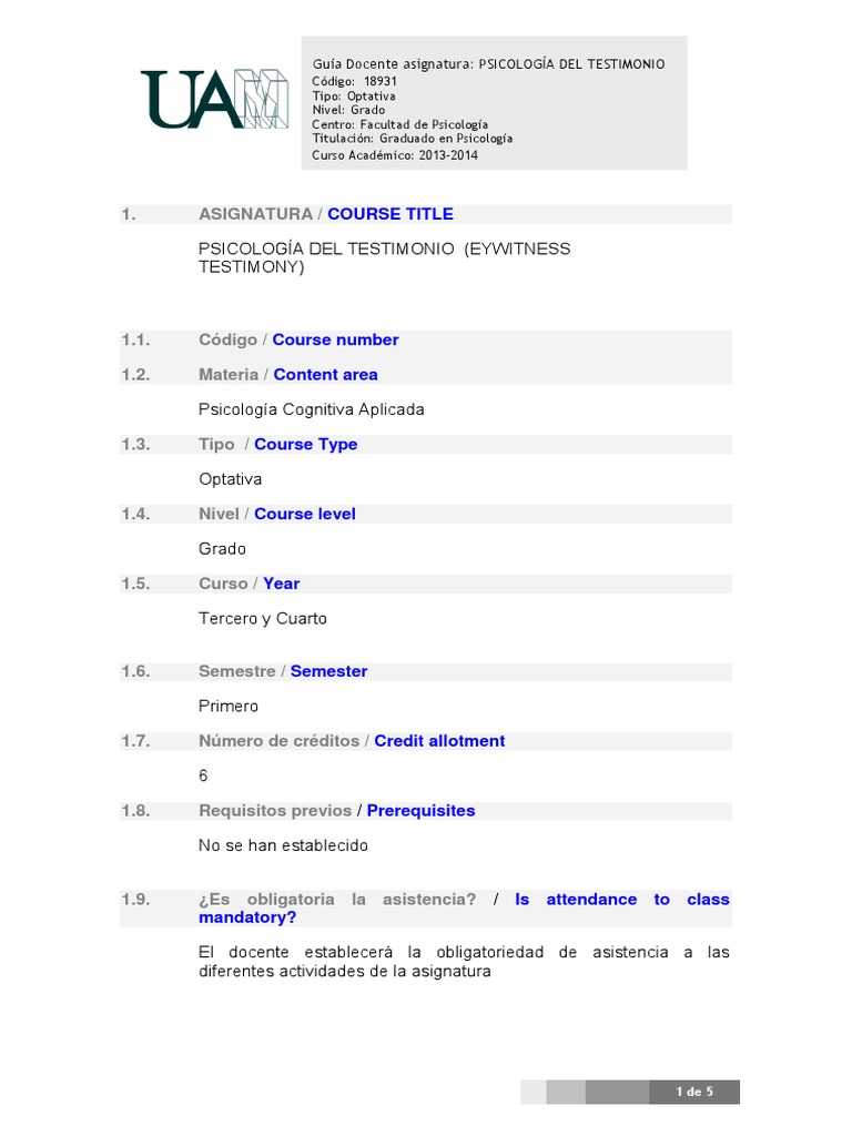 Psicolog A Del Testimonio | PDF | Ciencia cognitiva | Sicología