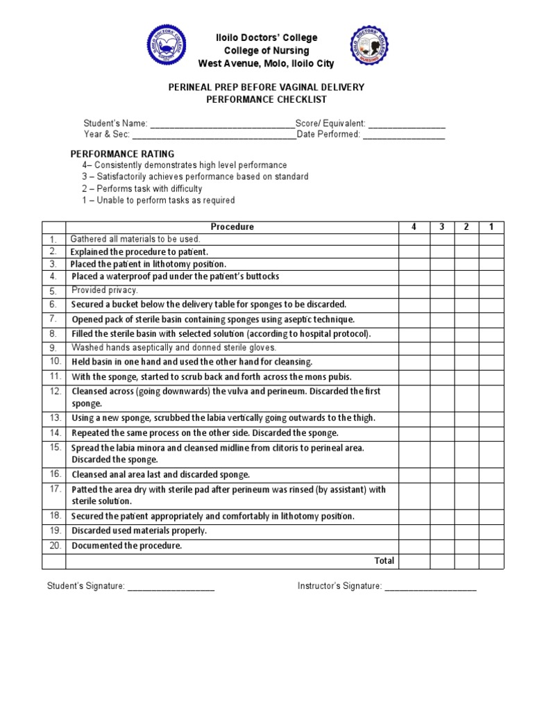 Perineal Prep Before Vaginal Delivery | PDF | Wellness