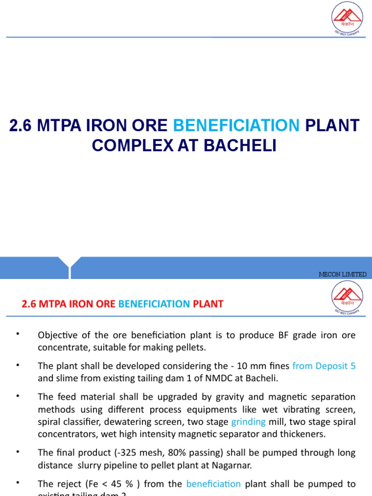 Iron Ore Beneficiation Plant Design | PDF | Iron Ore | Materials