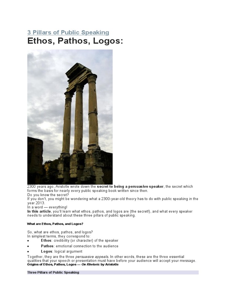 3 Pillars of Public Speaking | PDF | Public Speaking | Logos