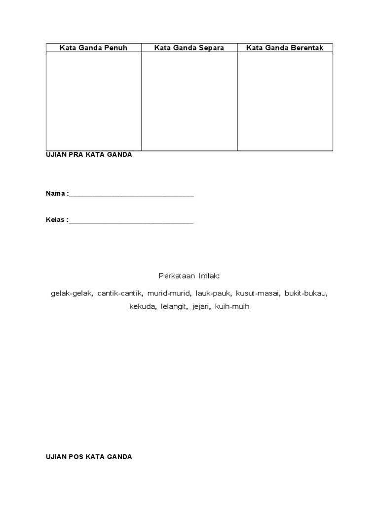 Ujian Pra Dan Pos Kajian | PDF