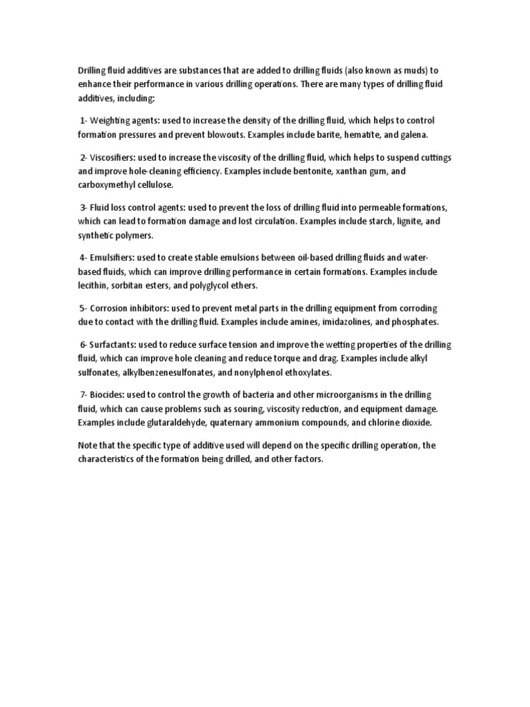 Drilling Fluid Additives | PDF