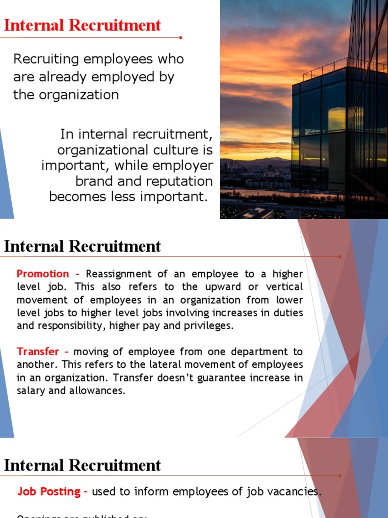 Internal Promotion and Transfer Opportunities: An Overview of an ...