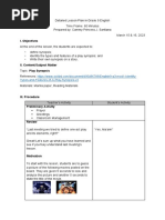 Lesson Plan Elements of Drama | PDF | Play (Theatre) | Genre