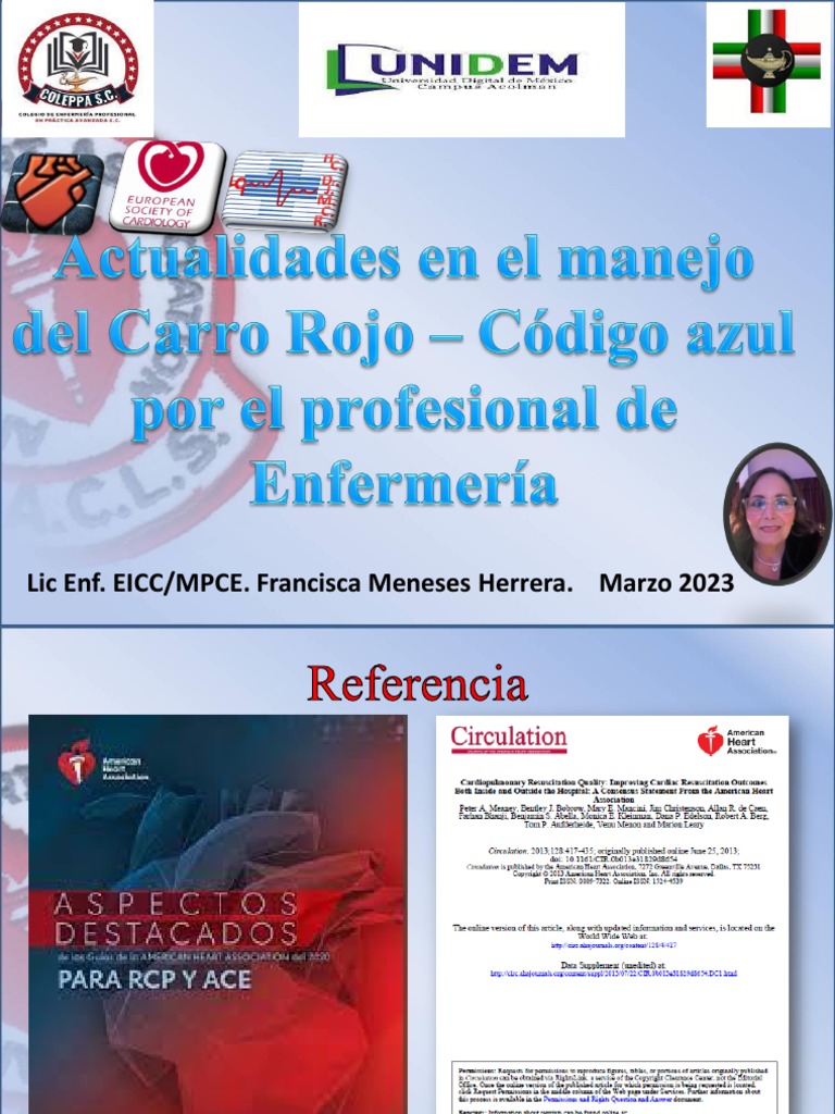 Org. Del Carro Rojo y Codigo Azul Por El Profesional de Enfermería PDF ...