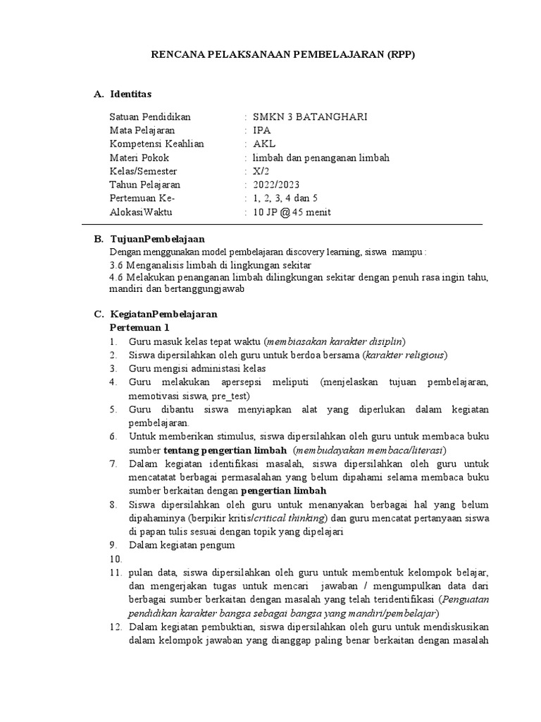 RPP KD 6 Ipa SMK | PDF